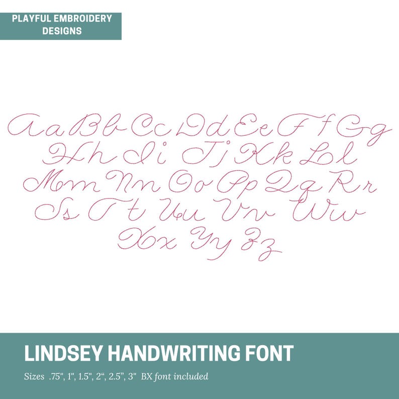 Lindsey Bean Stitch Embroidery Font, Playful Handwriting (digital ...
