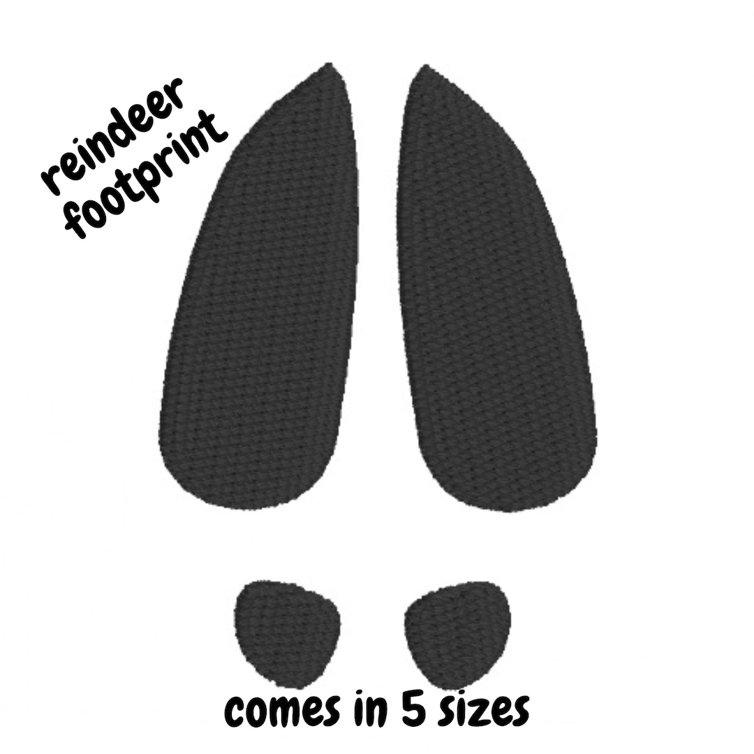 Reindeer Footprint Machine Embroidery Design, Fill Stitched Reindeer ...