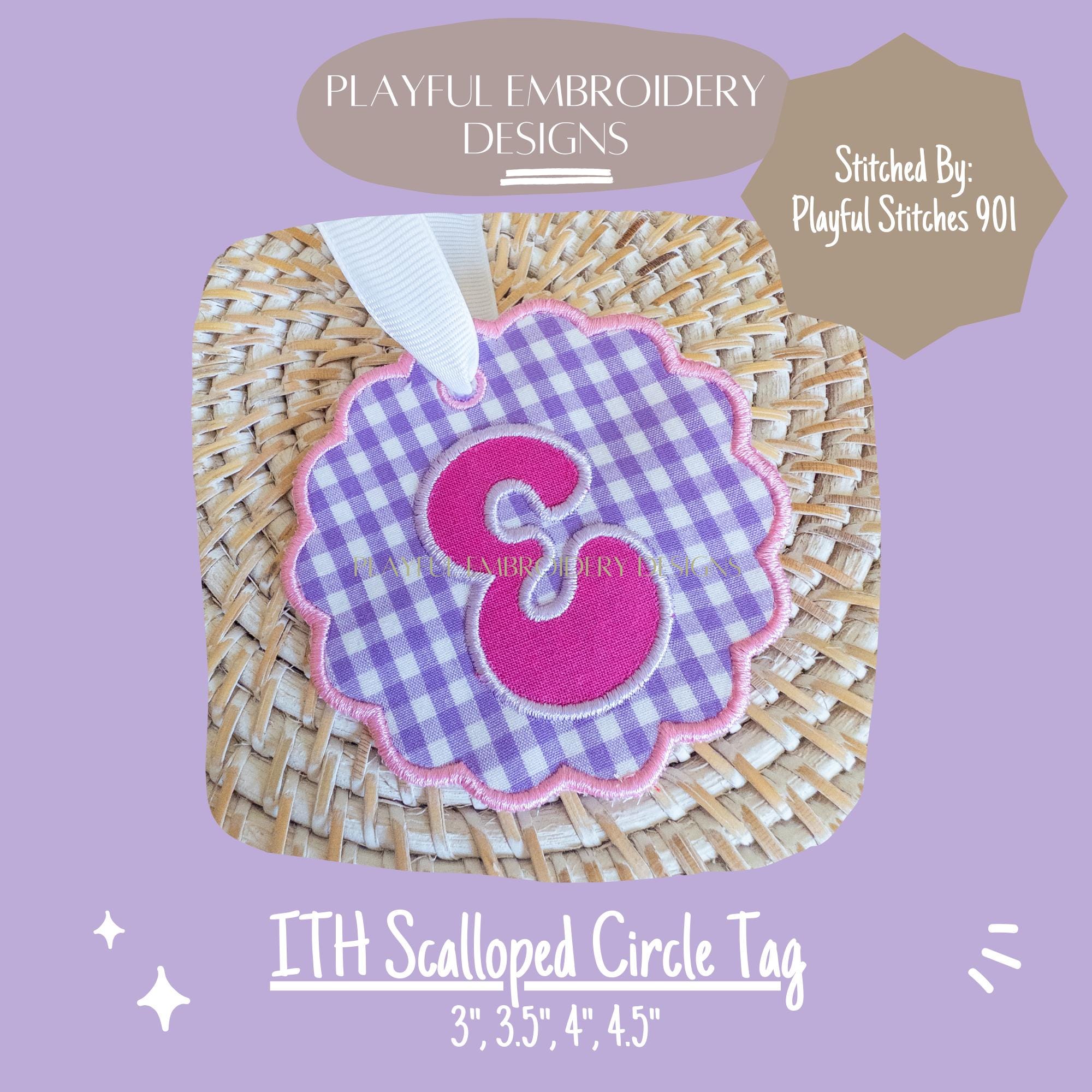 ITH Scallop Circle Bag Tag Embroidery Design (digital Download) - Etsy