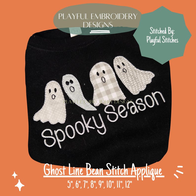 Ghost Line Bean Stitch Applique Machine Embroidery Design (digital ...