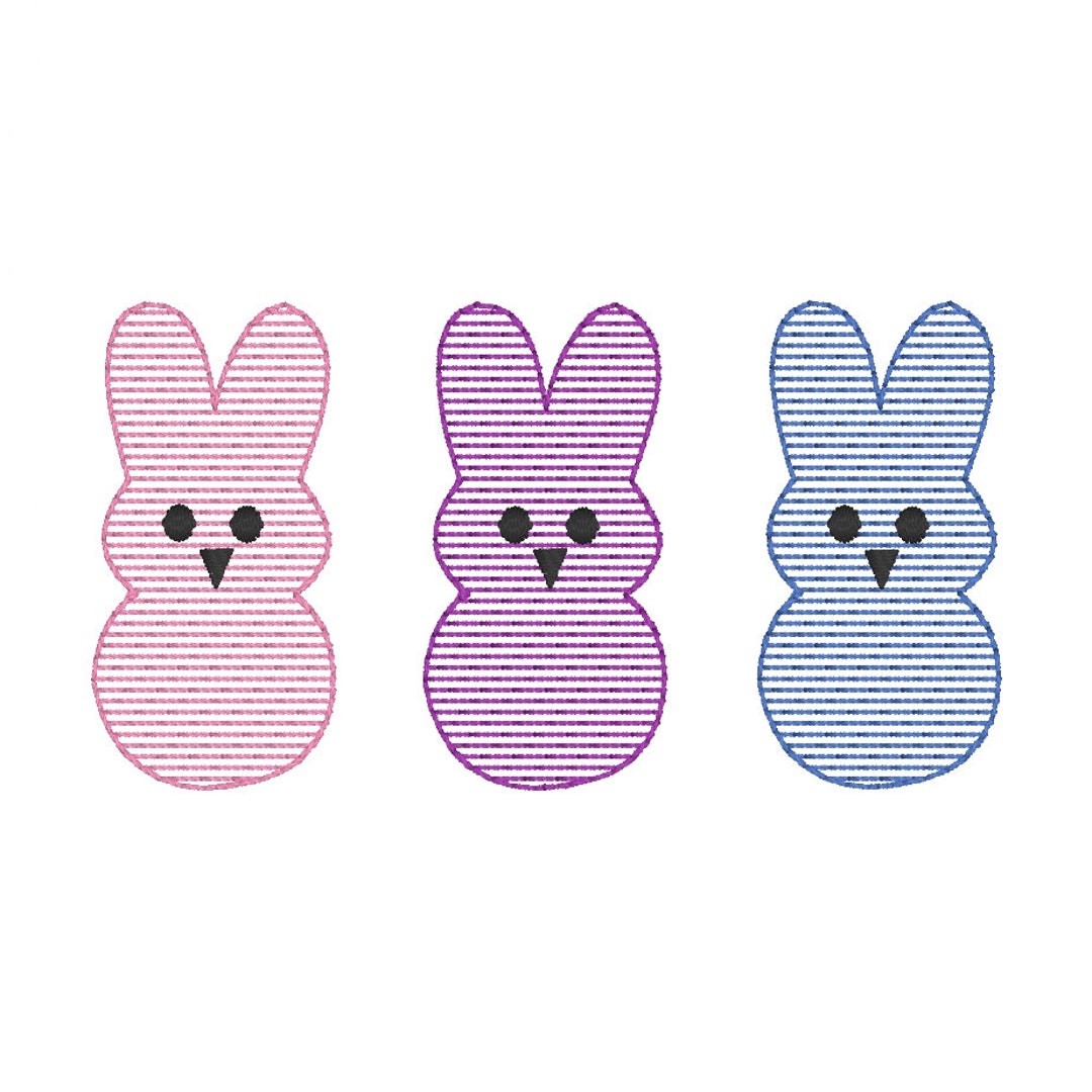 Sketch Bunny Trio Machine Embroidery Design, Bunny Trio Sketch ...