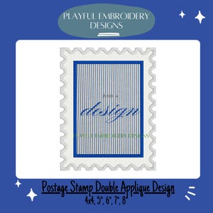 Rectangle Double Applique Postage Stamp Design for Machine Embroidery ...