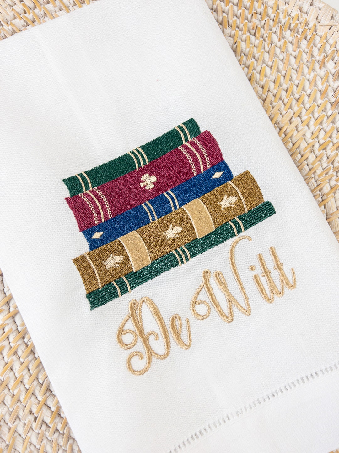 Vintage Style Book Stack Machine Embroidery Design, Book Embroidery ...