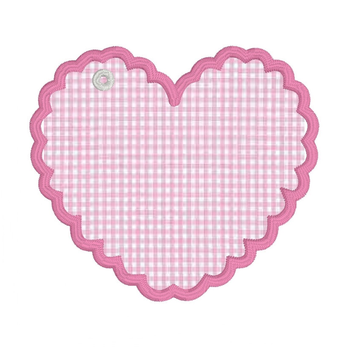 In the Hoop Scalloped Heart Tag Machine Embroidery Design, Heart ITH ...