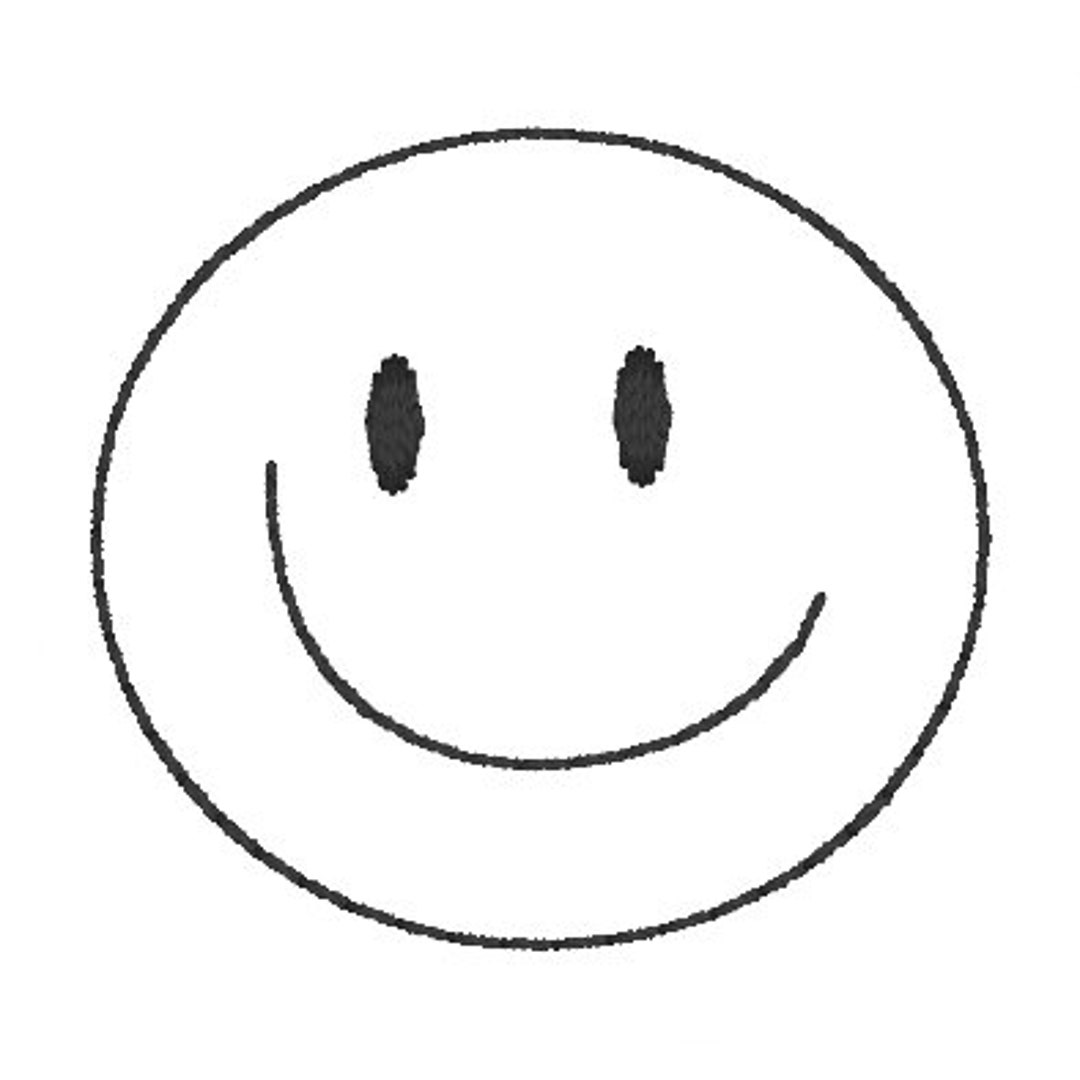 Crooked Smiley Face Machine Embroidery Design - Etsy