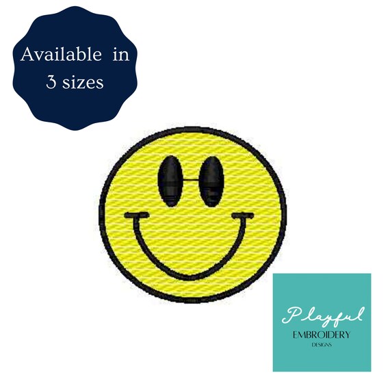 Mini Fill Smiley Face Machine Embroidery Design | Etsy
