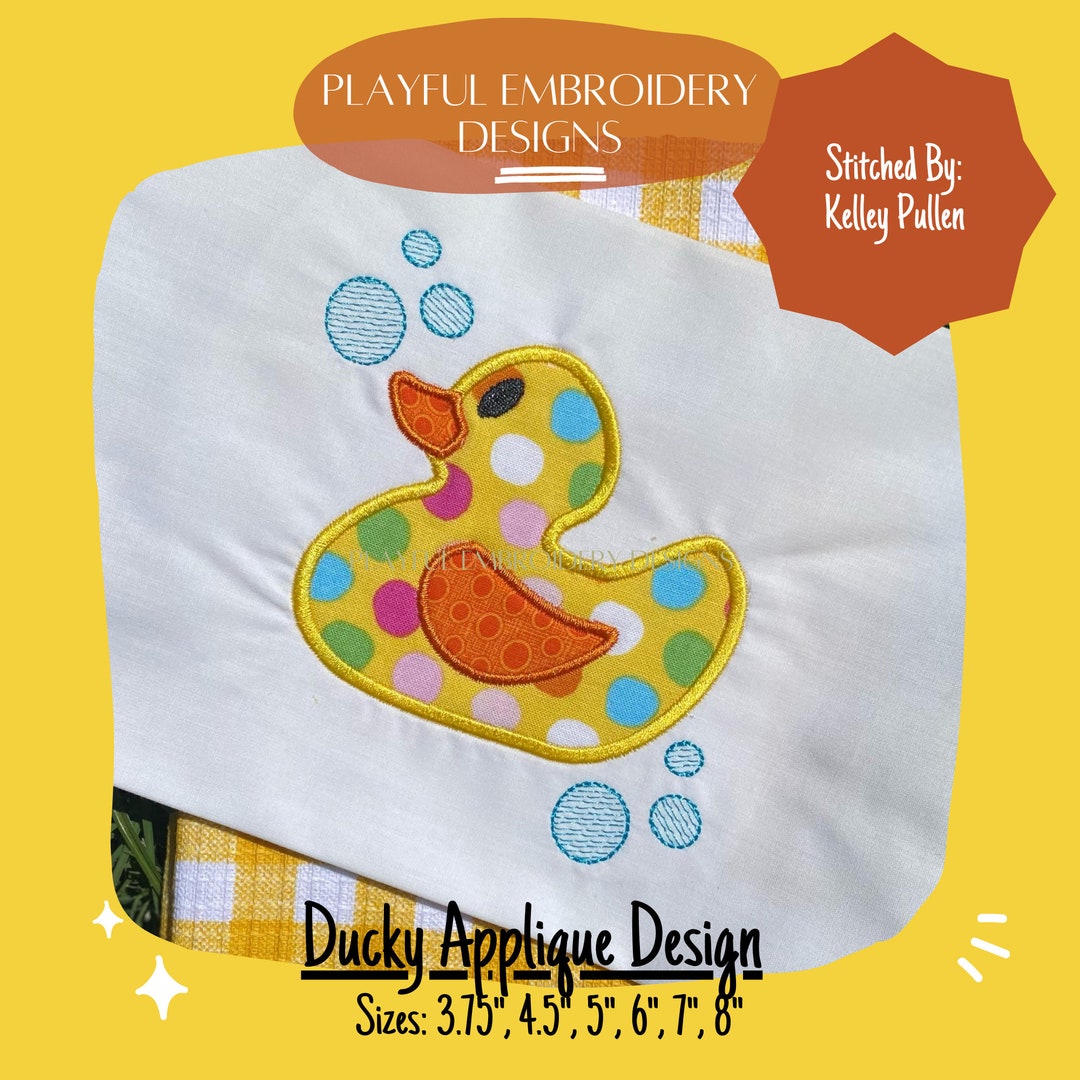 Rubber Duck Applique Machine Embroidery Design, Rubber Ducky Applique ...