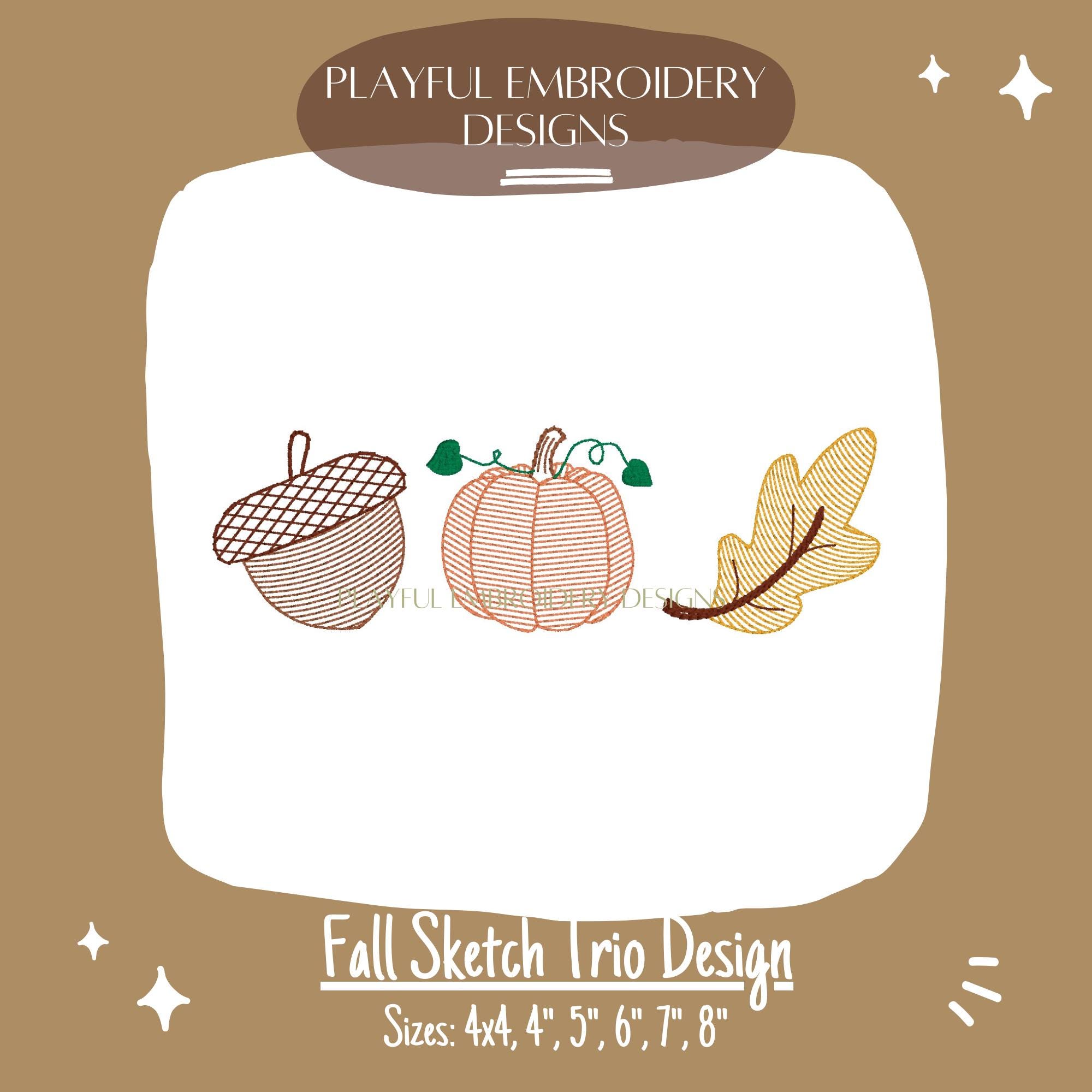 Fall Sketch Trio Machine Embroidery Design (digital Download) - Etsy