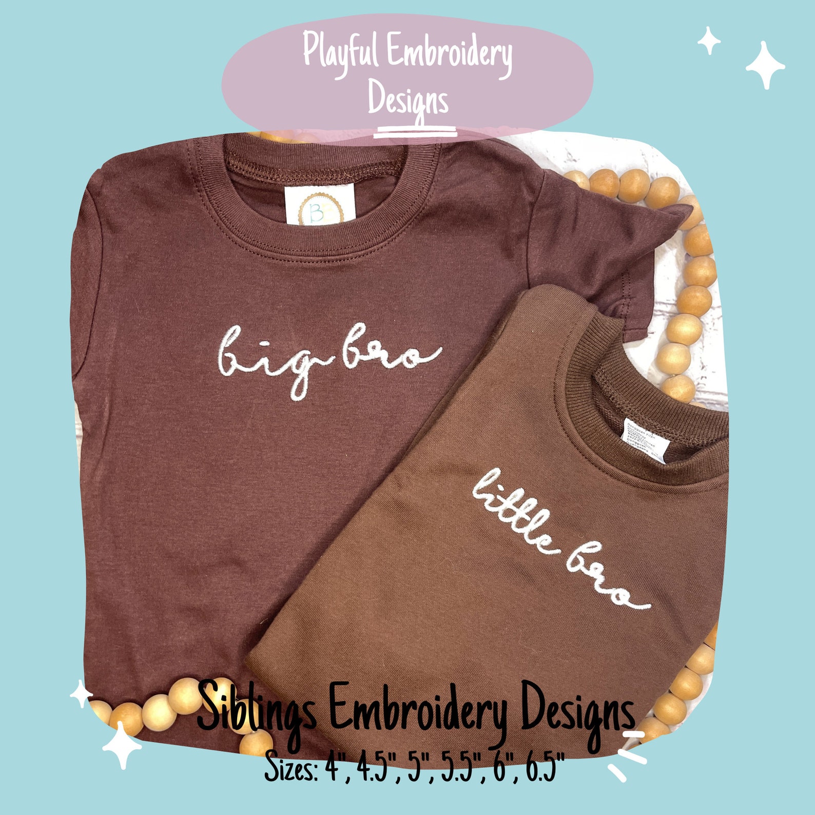 Sibling Bundle Machine Embroidery Design, Satin Stitch Design ...