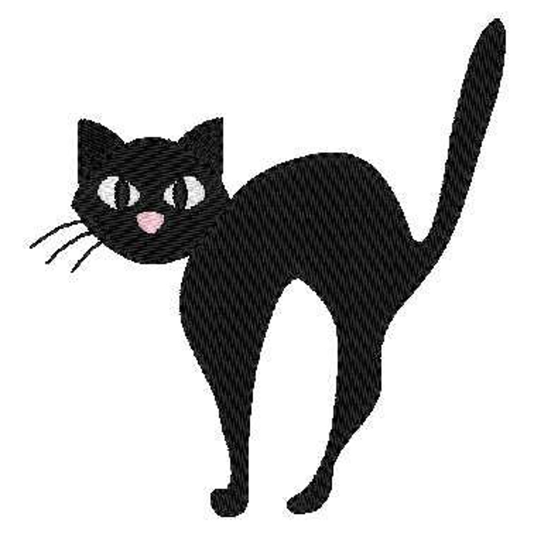 Spooky Cat Machine Embroidery Design, Halloween Cat Design - Etsy