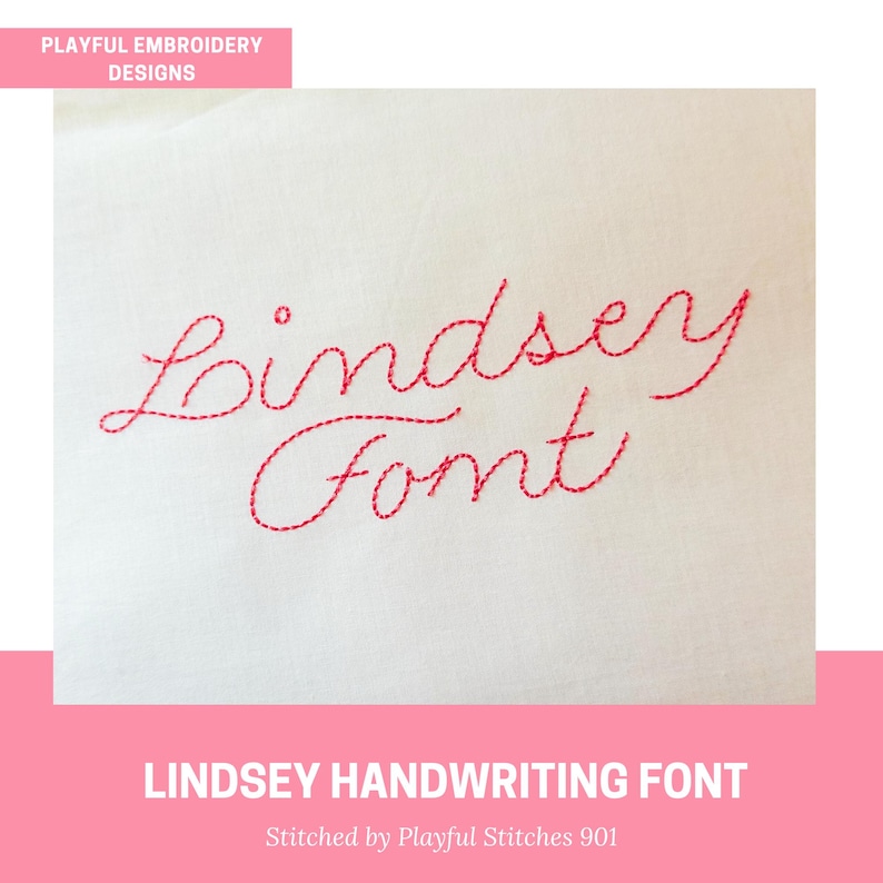Lindsey Bean Stitch Embroidery Font, Playful Handwriting (digital ...