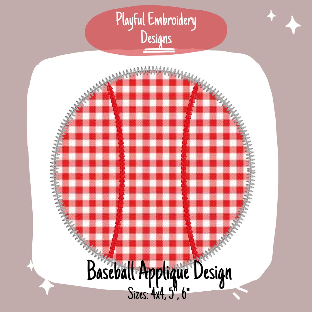 Baseball Zig Zag Stitch Applique Design Quick Stitch Baseball - Etsy