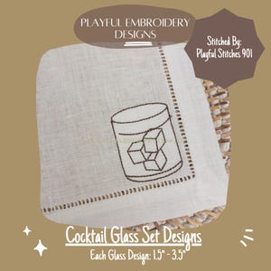 Cocktail Glass Package Machine Embroidery Designs (digital Download) - Etsy