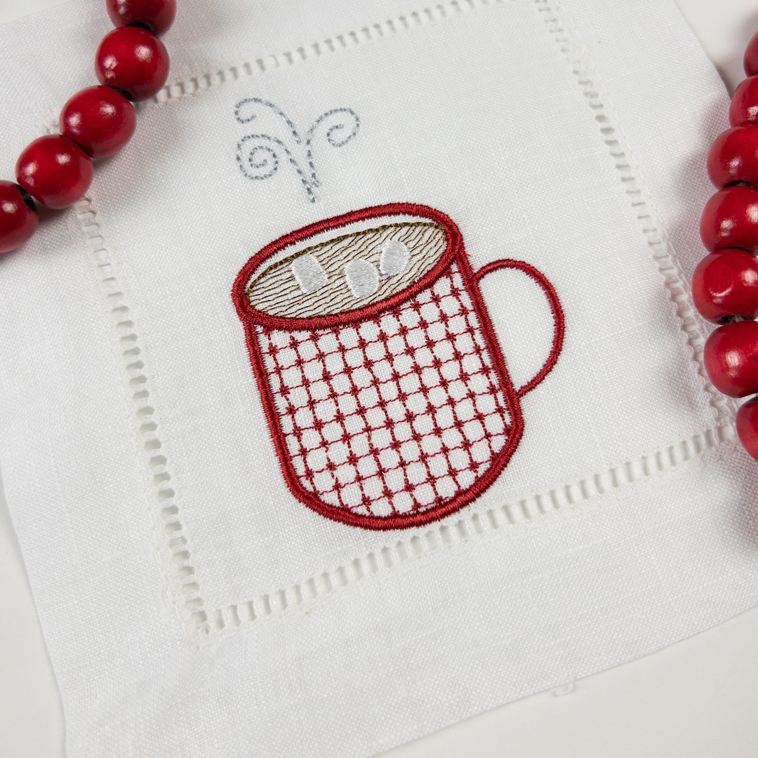 Mug of Hot Chocolate Machine Embroidery Design, Hot Cocoa Embroidery ...