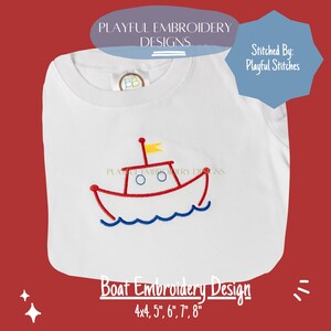 Boat Machine Embroidery Design, Cruise Embroidery Design, Summer Boat ...