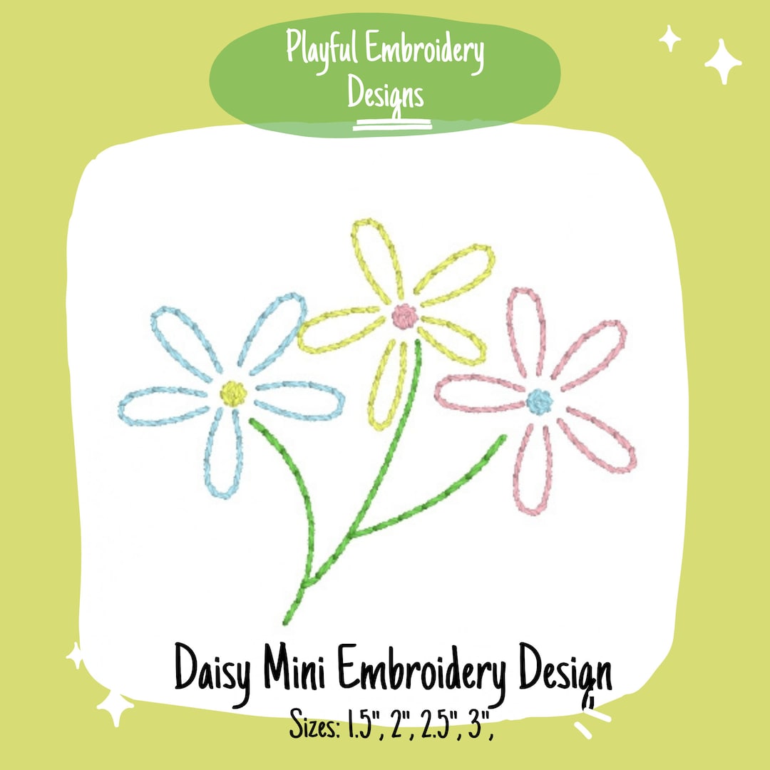 Vintage Daisy Bouquet Mini Machine Embroidery Design (digital Download ...