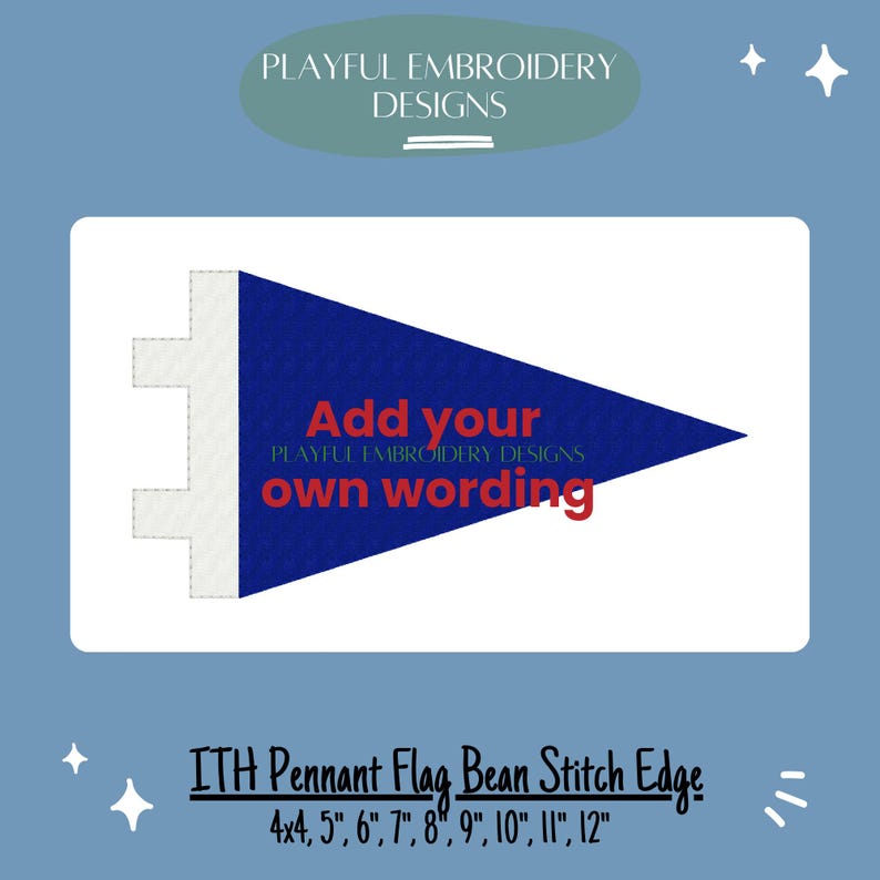 ITH Pennant Machine Embroidery Design, Back to School Flag (digital ...