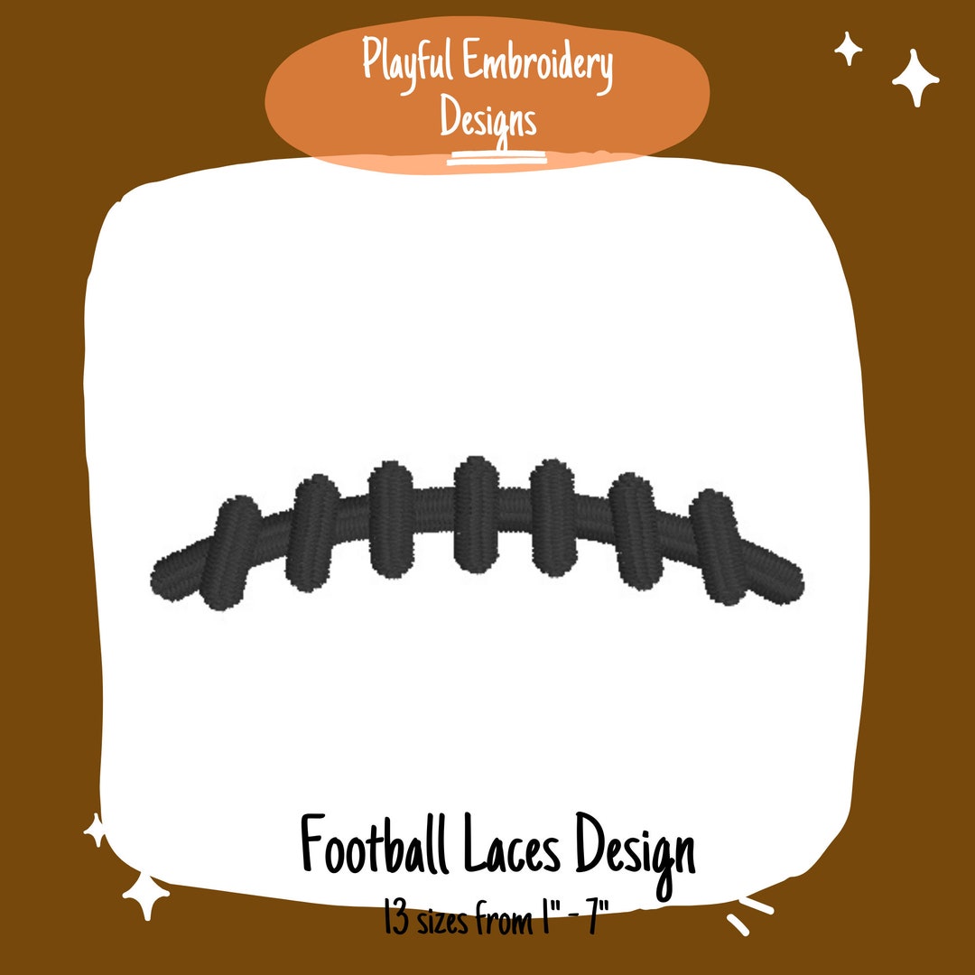 Football Laces Machine Embroidery Design, Quick Stitch Football ...