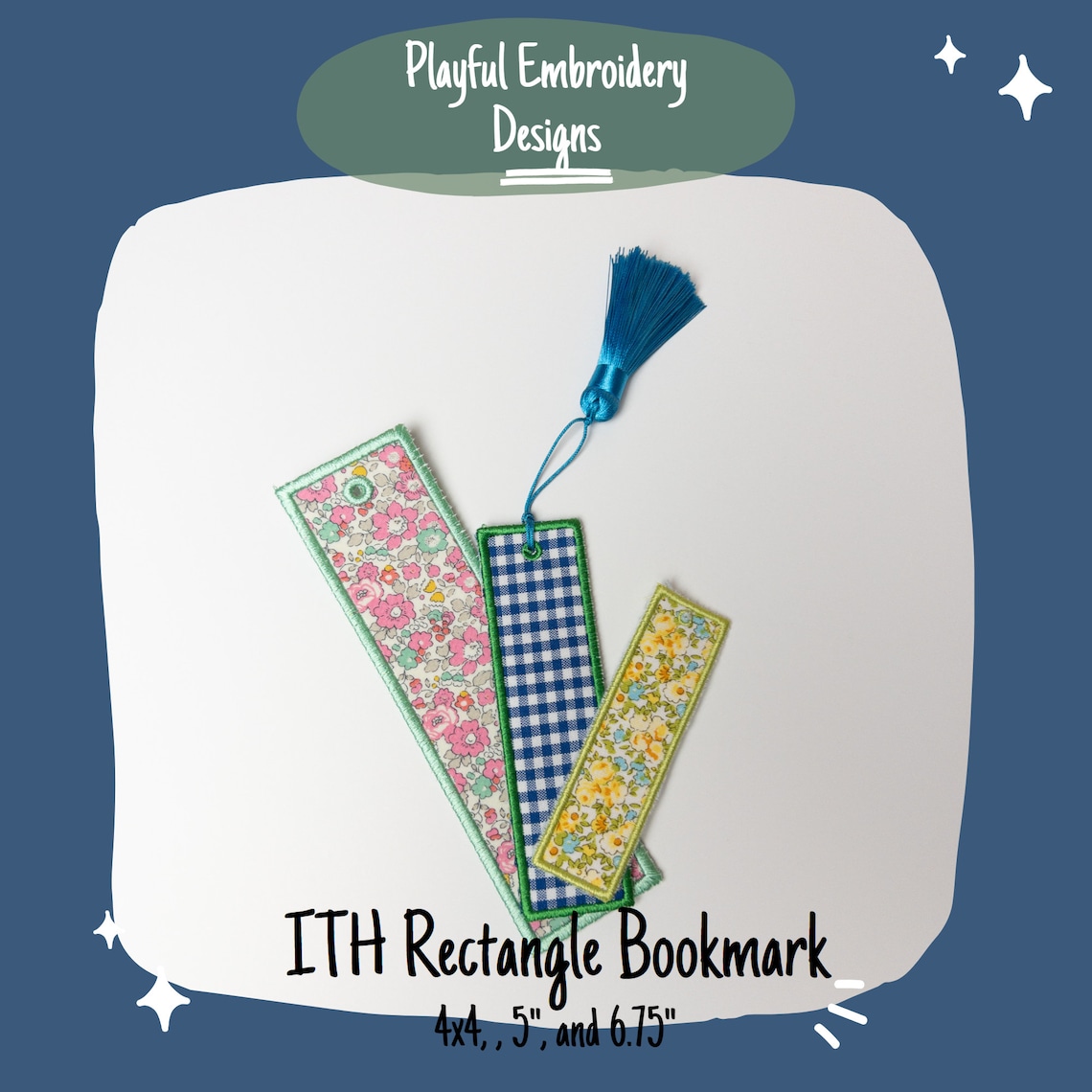 In the Hoop Bookmark Machine Embroidery Design Simple ITH - Etsy