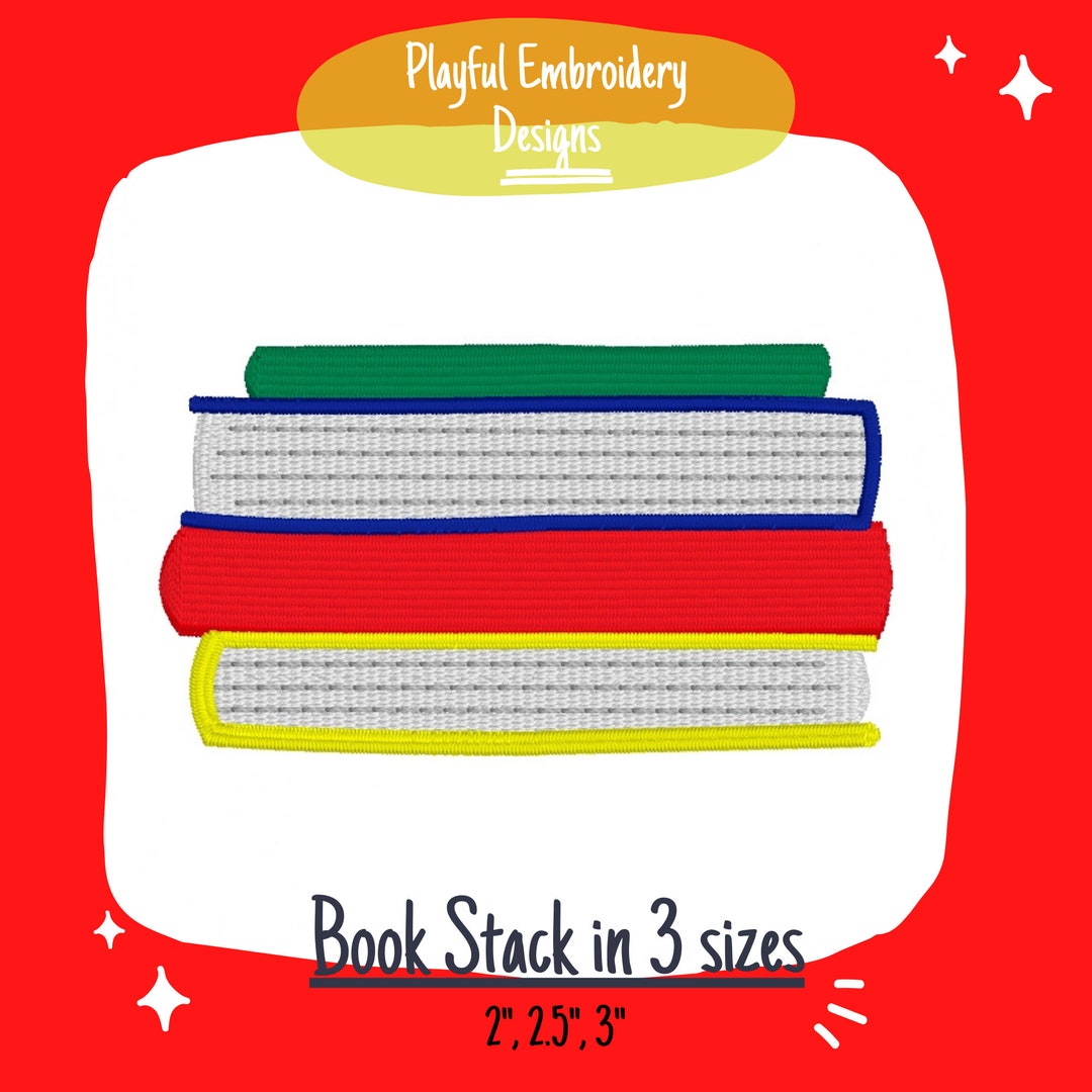 Stack of Books for Machine Embroidery Design, Book Machine Embroidery ...