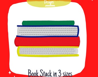 Stack of Books Machine Embroidery Design - Etsy