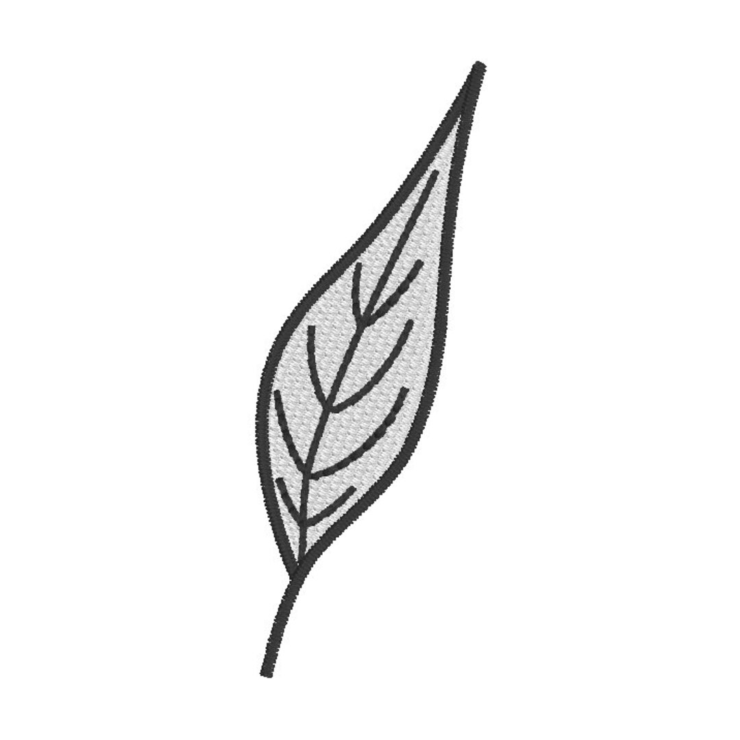 Skinny Leaf Machine Embroidery Design With a Lower Thread Count, Fall ...