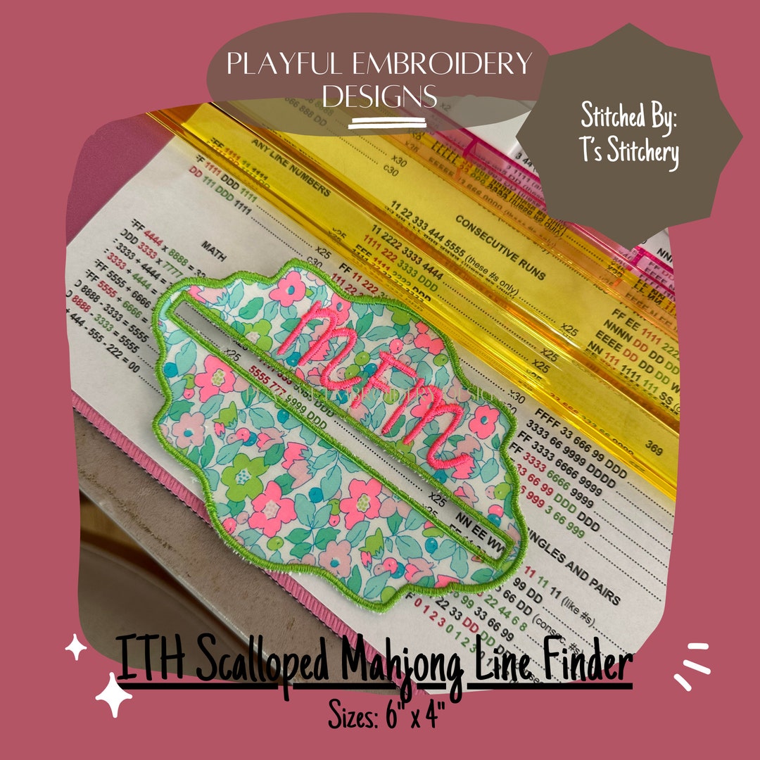 Scalloped in the Hoop Mahjong Line Finder Machine Embroidery Design ...
