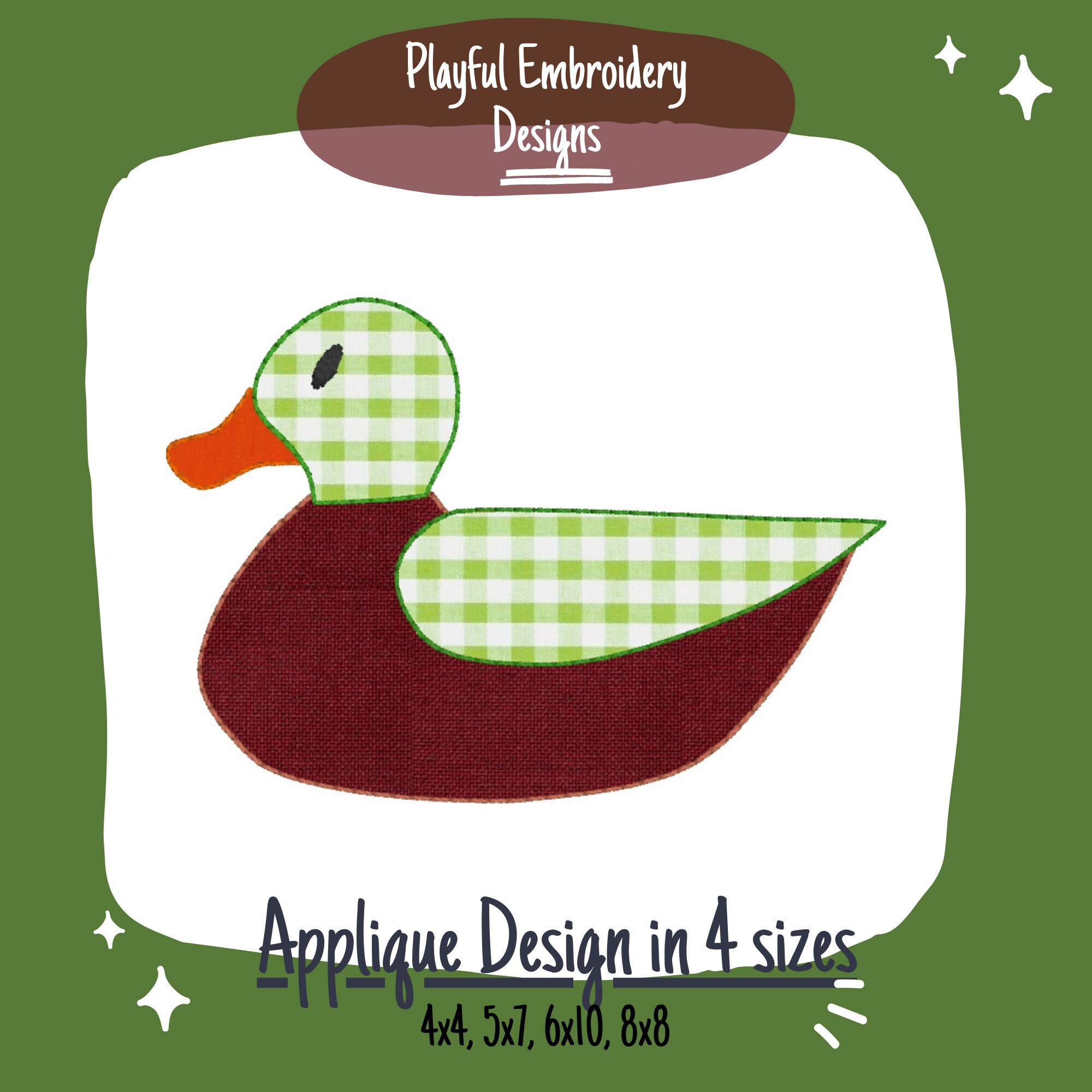 Mallard Duck Applique Machine Embroidery Design Duck Hunting - Etsy