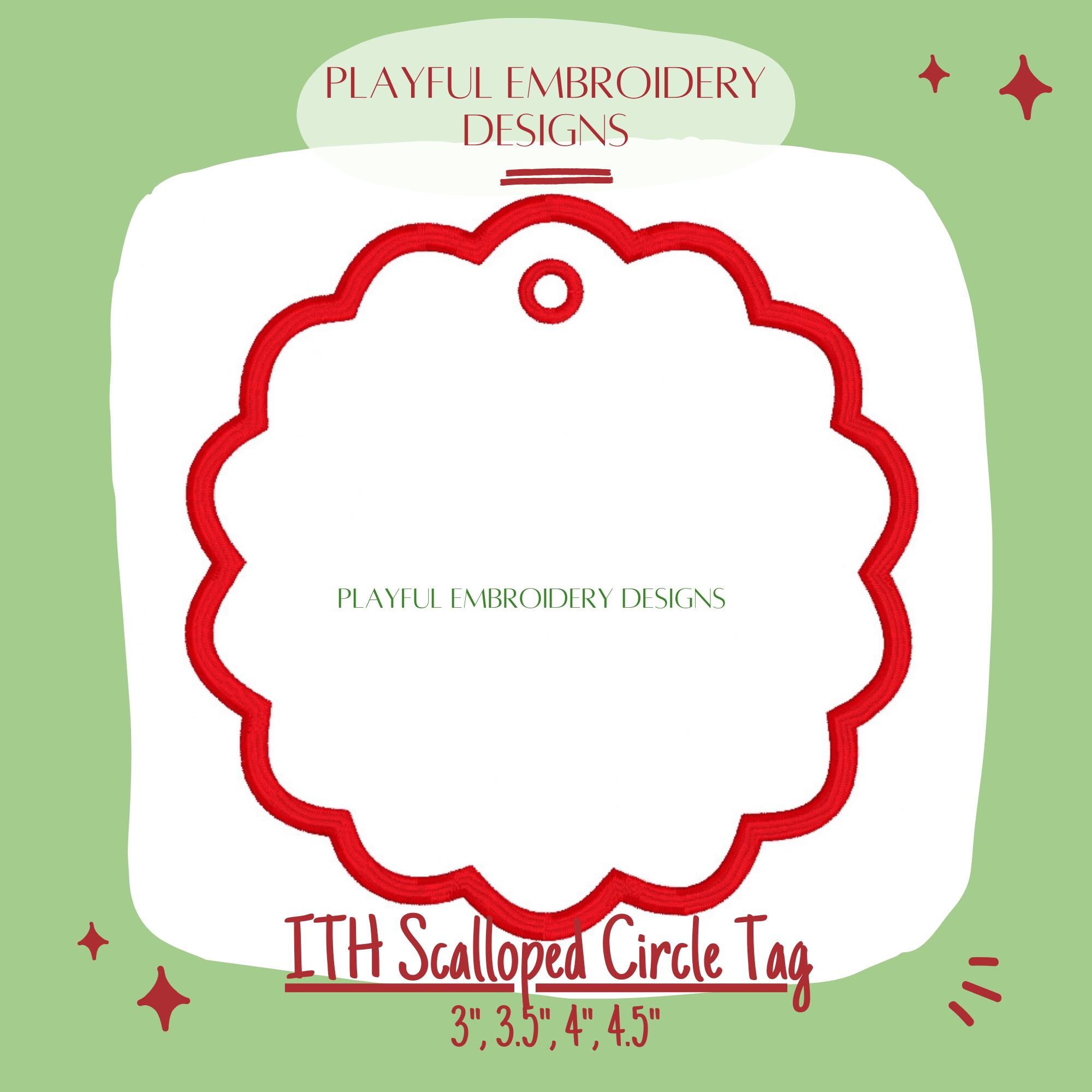 ITH Scallop Circle Bag Tag Embroidery Design (digital Download) - Etsy