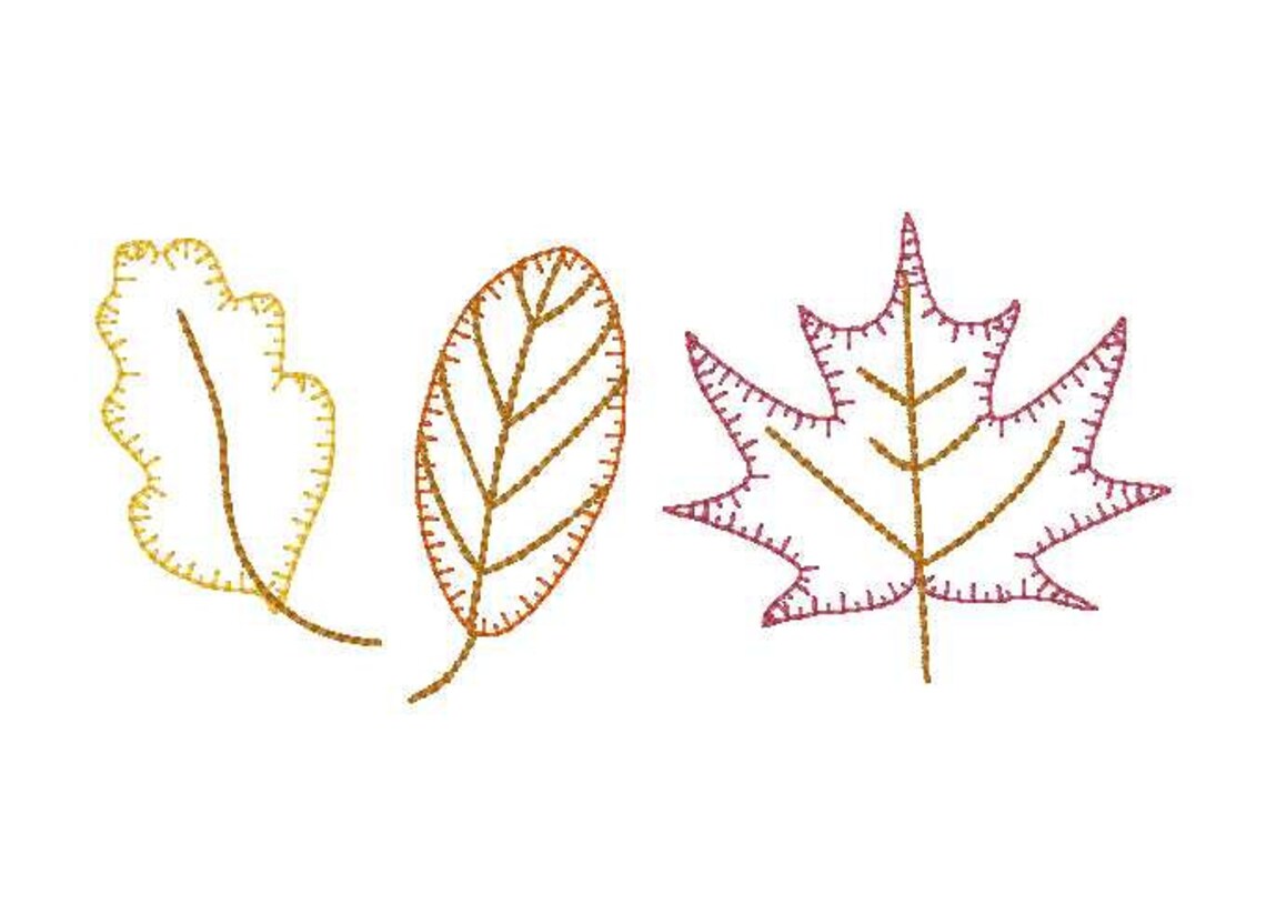 Fall Leaf Applique Machine Embroidery Design - Etsy