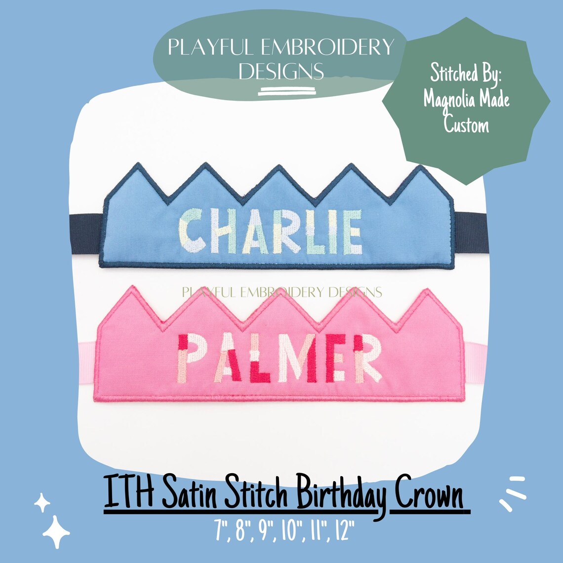ITH Birthday Crown Machine Embroidery Design, Satin Stitch Edge ...