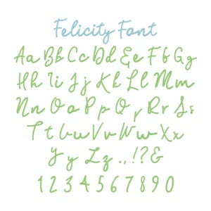 Felicity Satin Stitch Embroidery Font, Handwriting Satin Stitch Machine ...