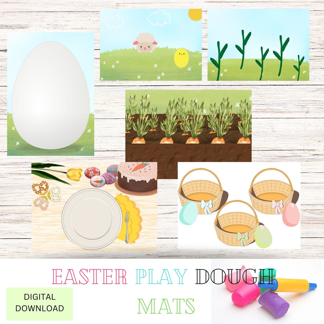 6 EASTER PLAYDOUGH Mats / DIGITAL Download / Activity Prints ...