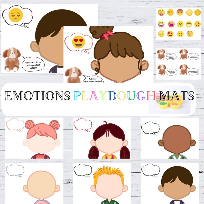 Emotions Playdough Mats - Etsy