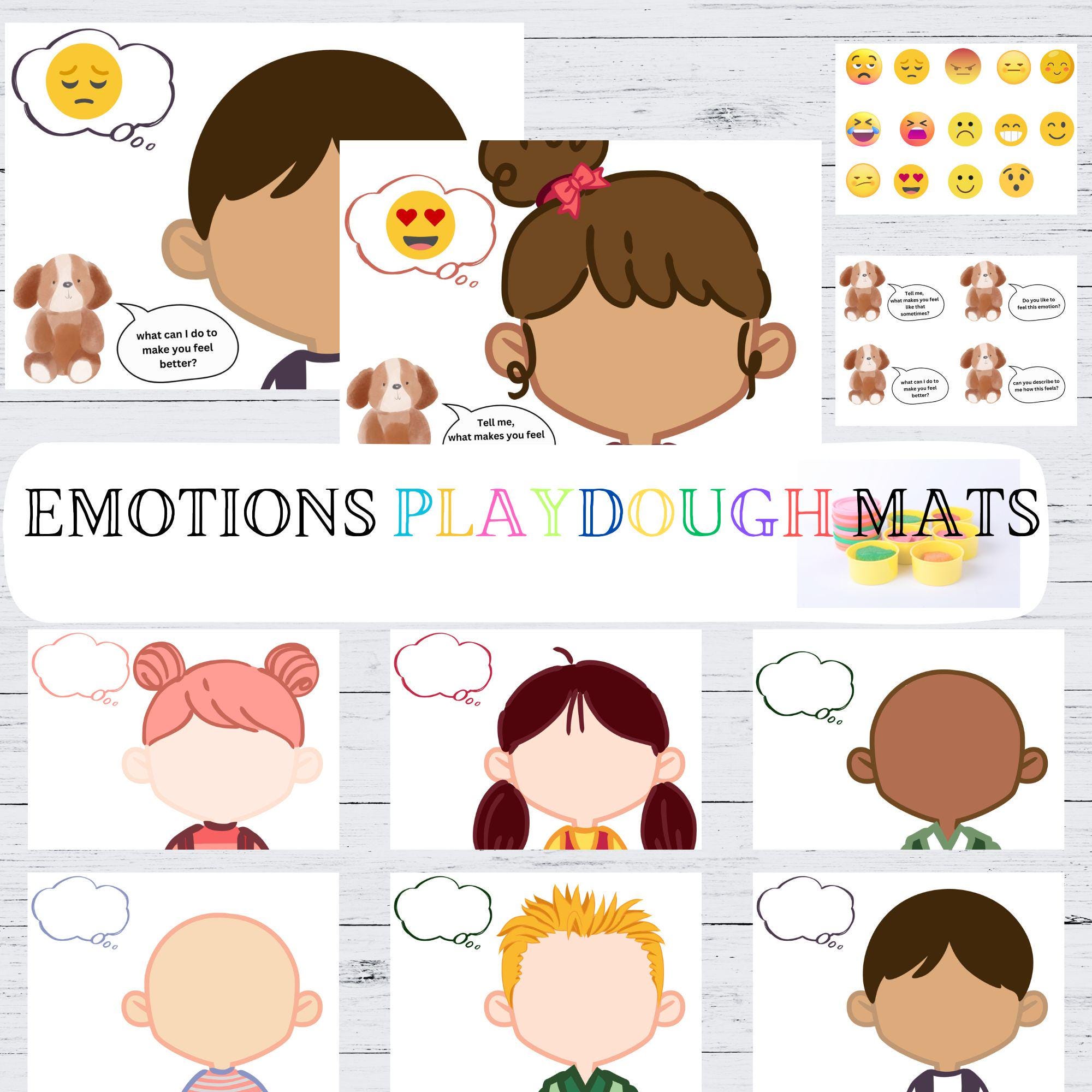 Emotions Playdough Mats - Etsy