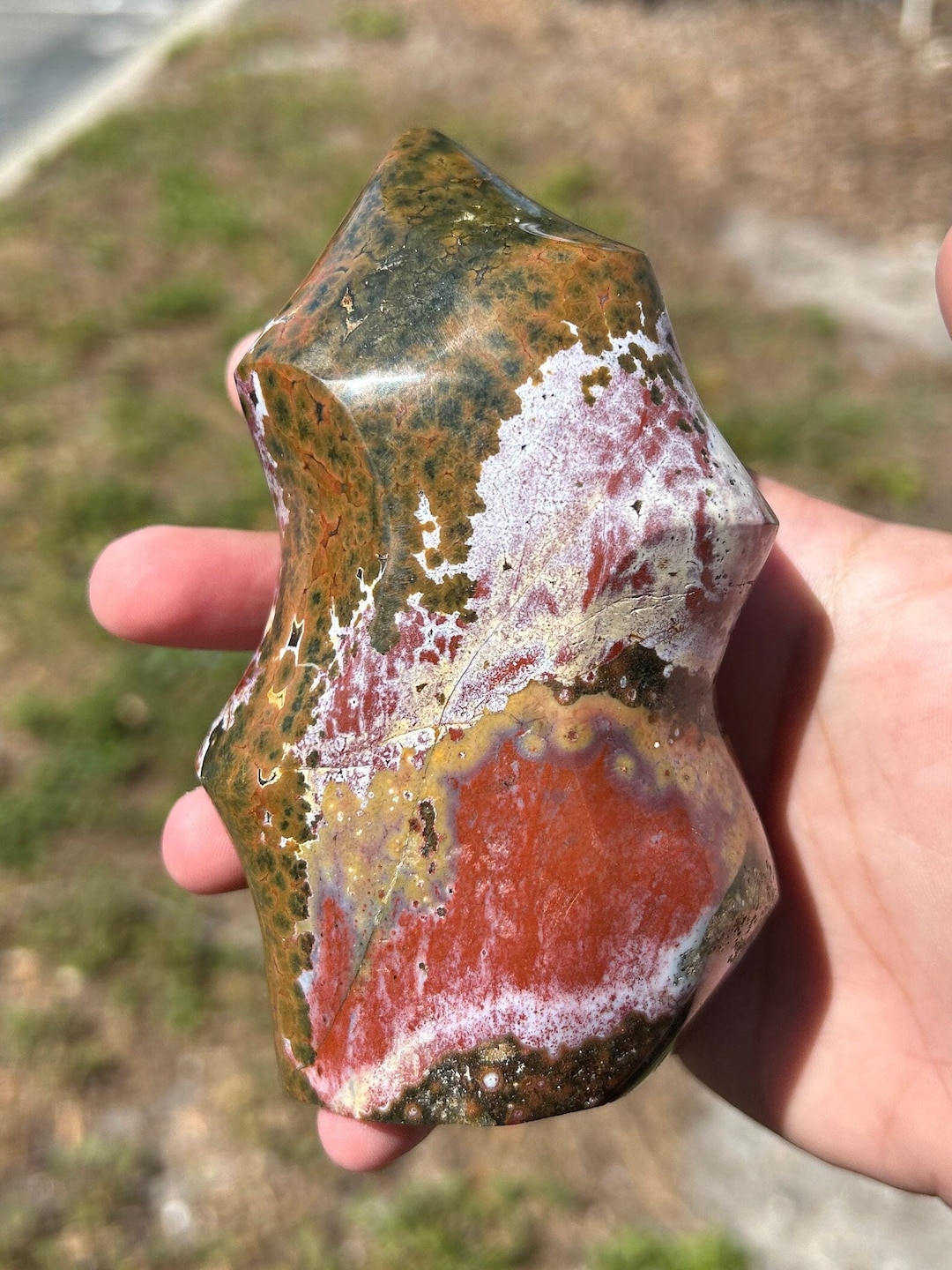 Ocean Jasper Flame 4.5 Polished Crystal With Beautiful Array of Colors ...