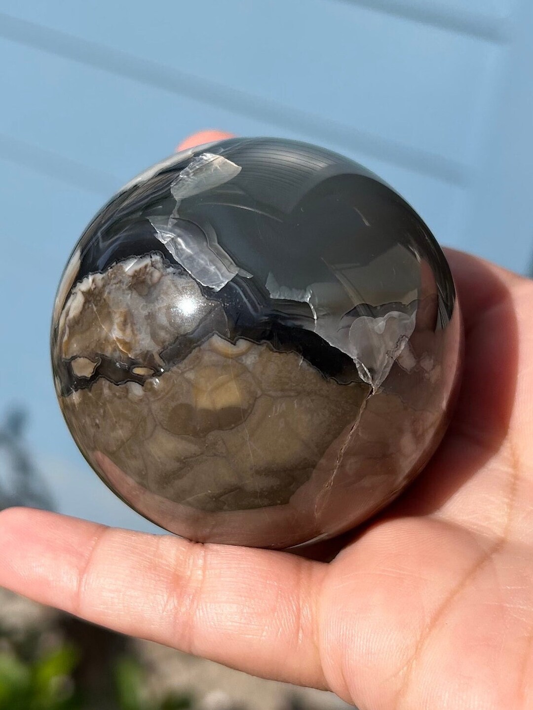 Volcano Agate Sphere - Your Choice of Size, Uv-reactive Volcano Agate ...