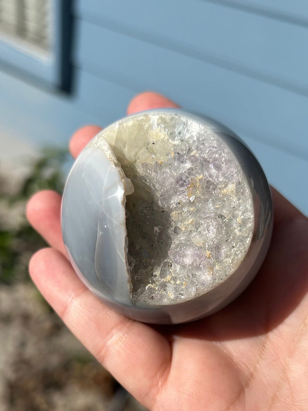 Druzy Banded Agate Sphere: 58mm Crystal Ball - Etsy