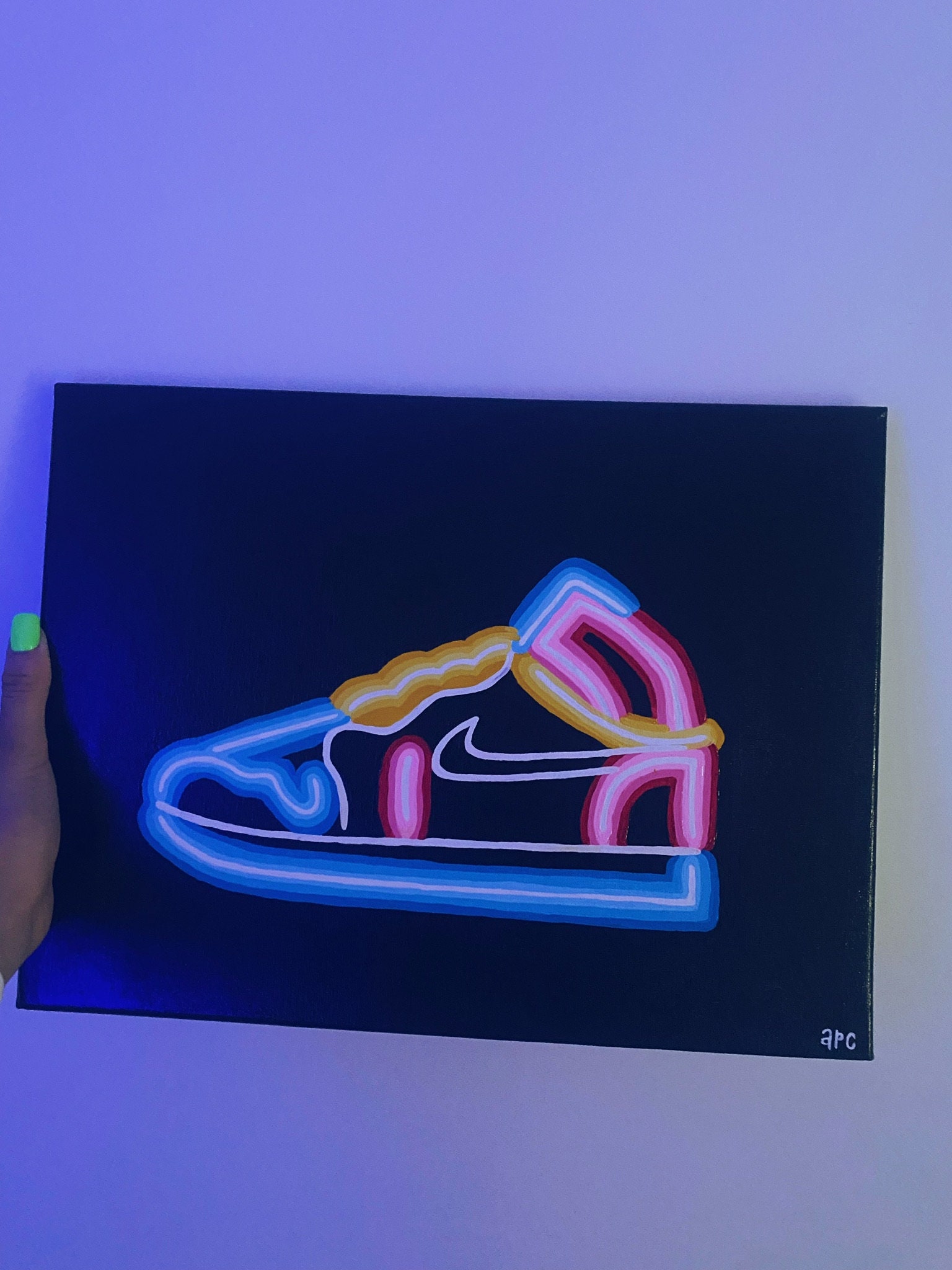 Nike Shoe Acrylic Neon Light Painting - Etsy