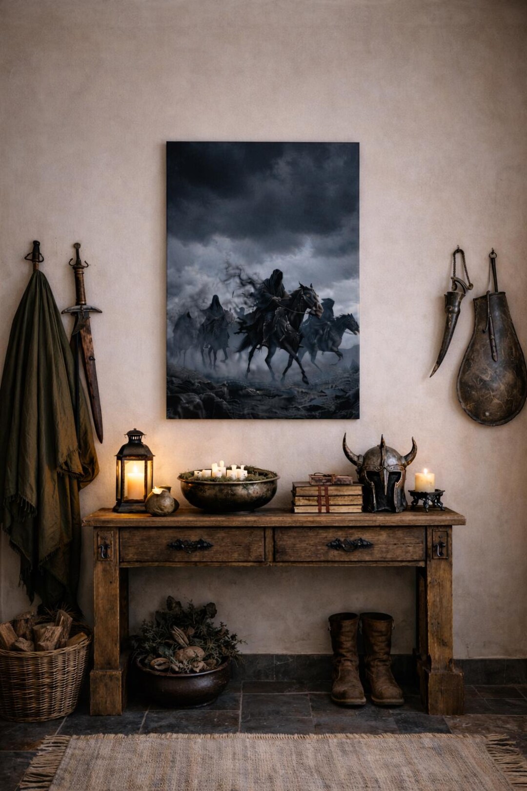 Nazgul Inspired Wraith Decor, Epic Black Riders Canvas, Poster, Gothic ...
