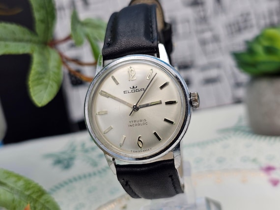 Vintage Swiss Eloga Watch 17 Rubis Mechanical 1960s - Gem