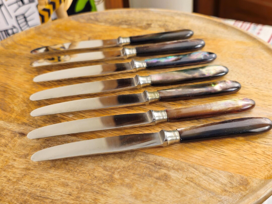 1930s Victoria Jnox Black Mother-of-pearl Dessert Cutlery Knife Set ...