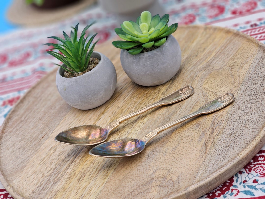 Antique Swiss Silver Spoons Set of Two Rare Old Collectible - Etsy