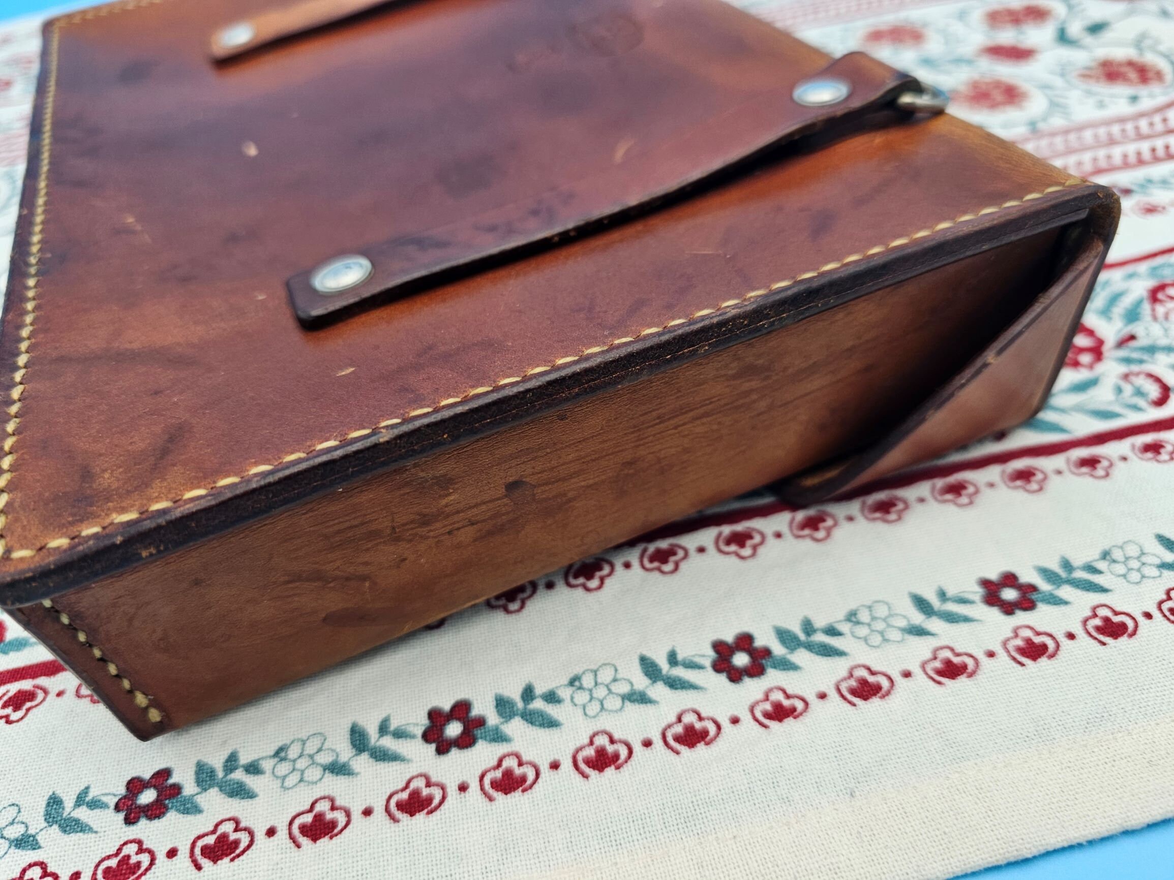 Vintage Original Ex Swiss Army Map Bag Old Leather Chart Case of the ...