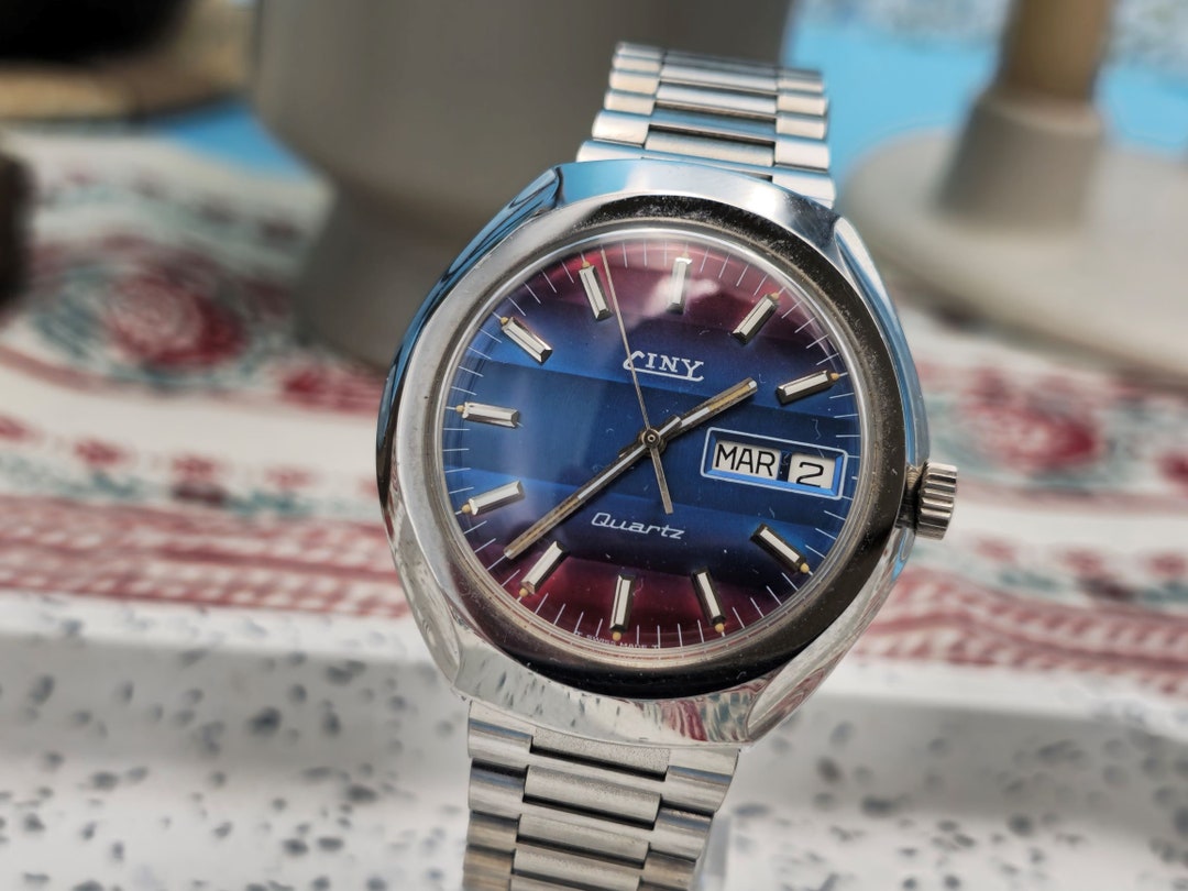 Vintage Ciny Quartz 1980s Swiss Watch Rare - Etsy