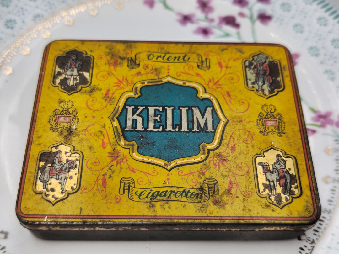Antique German Cigarette Case Tin Tobacco Collectible Vintage - Etsy
