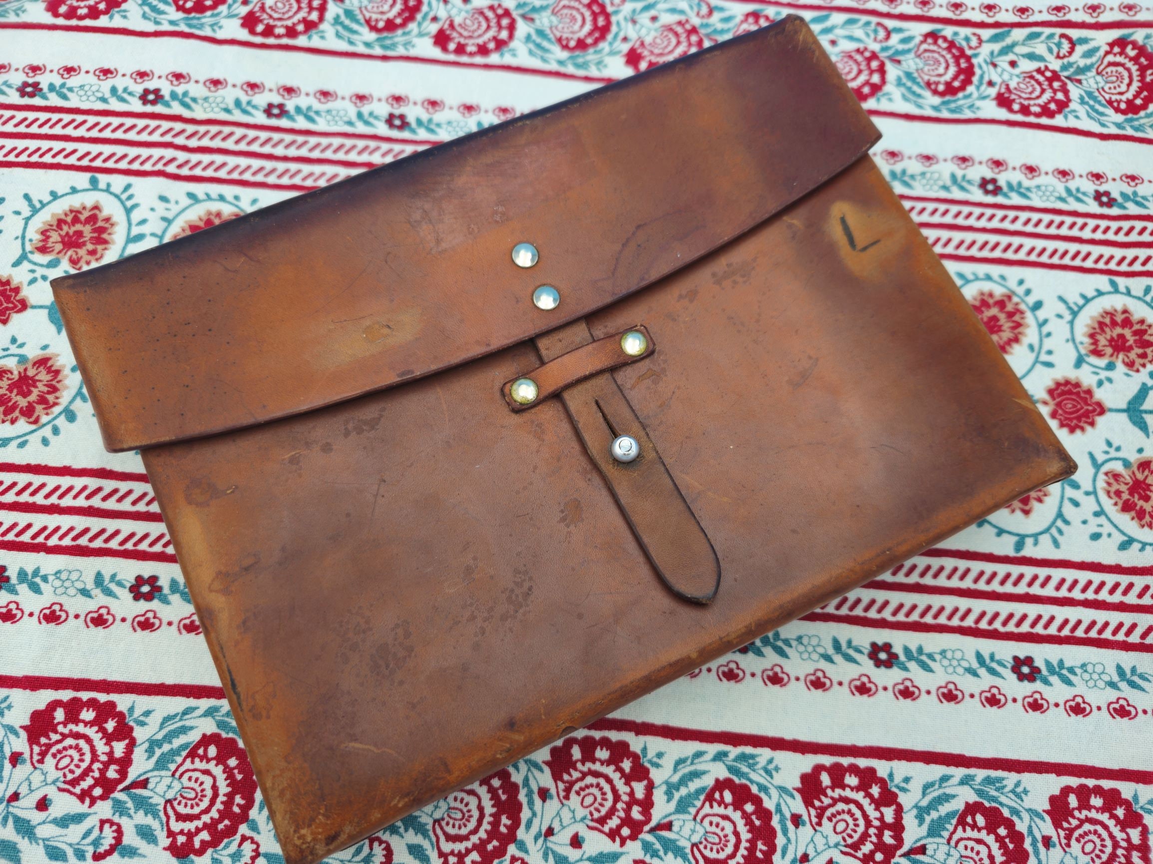 Vintage Original Ex Swiss Army Map Bag Old Leather Chart Case of the ...