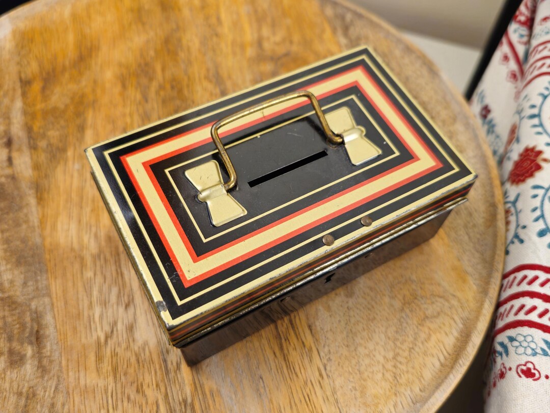 Vintage Chad Valley Metal Cash Box Collectible Vintage Made in England ...