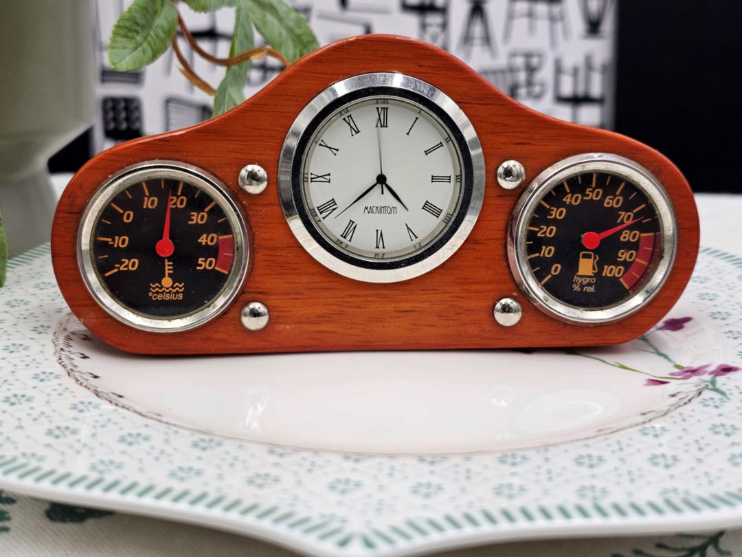 Vintage 1980S Weather Station Wooden With Hygrometer,thermometer and ...