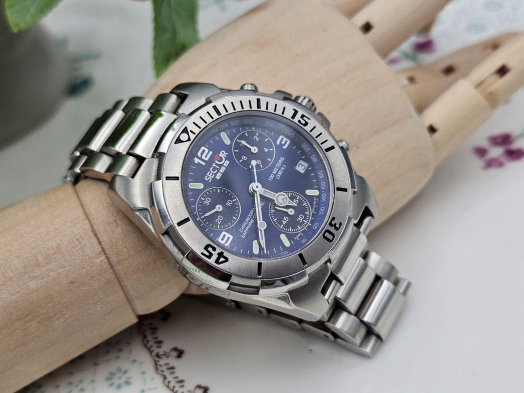 Vintage Swiss Made Sector Diver Chronograph Swiss Watch Quartz - Etsy